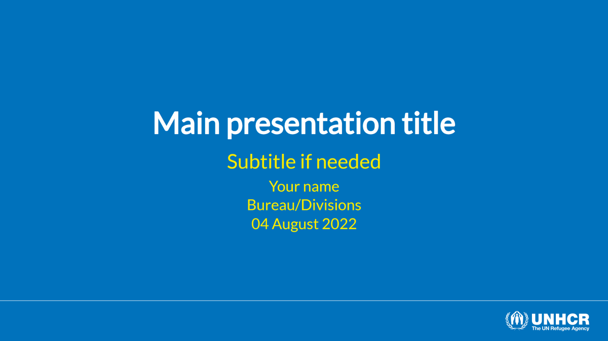 Create UNHCR HTML Presentation • unhcrdown